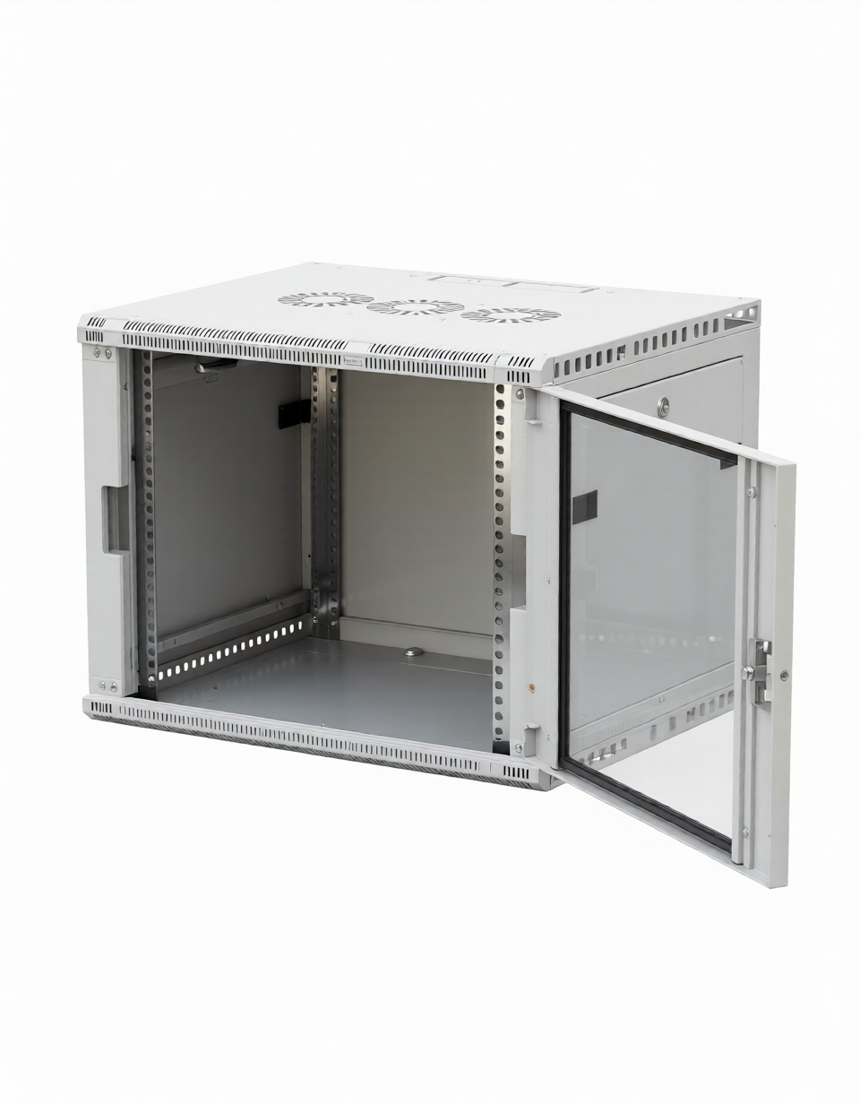 Шкаф настенный 19", 9U EKF TRP-WLL-0964-40G TERACOM PRO 600х450 мм дверь стеклянная с замком-ручкой серый