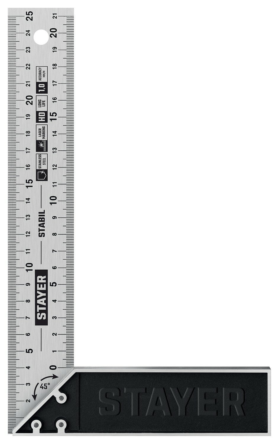 Столярный угольник 250 мм, Professional STAYER 3431-25