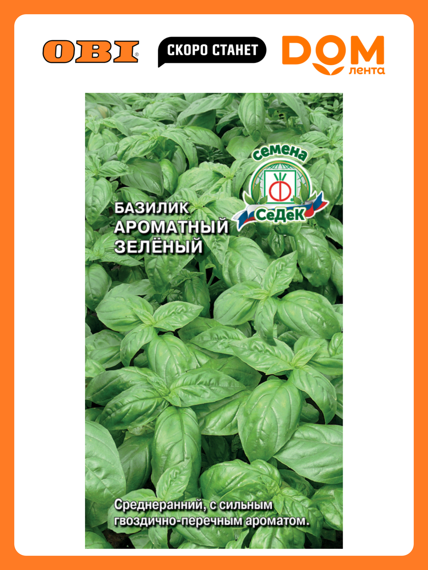 Семена базилик Зелёный сорт Ароматный