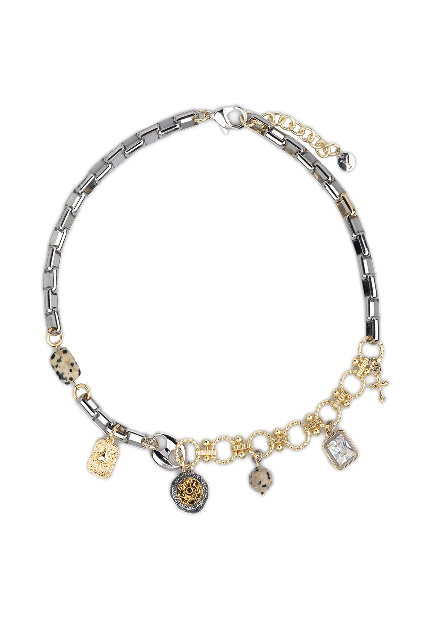 Колье, яшма, циркон