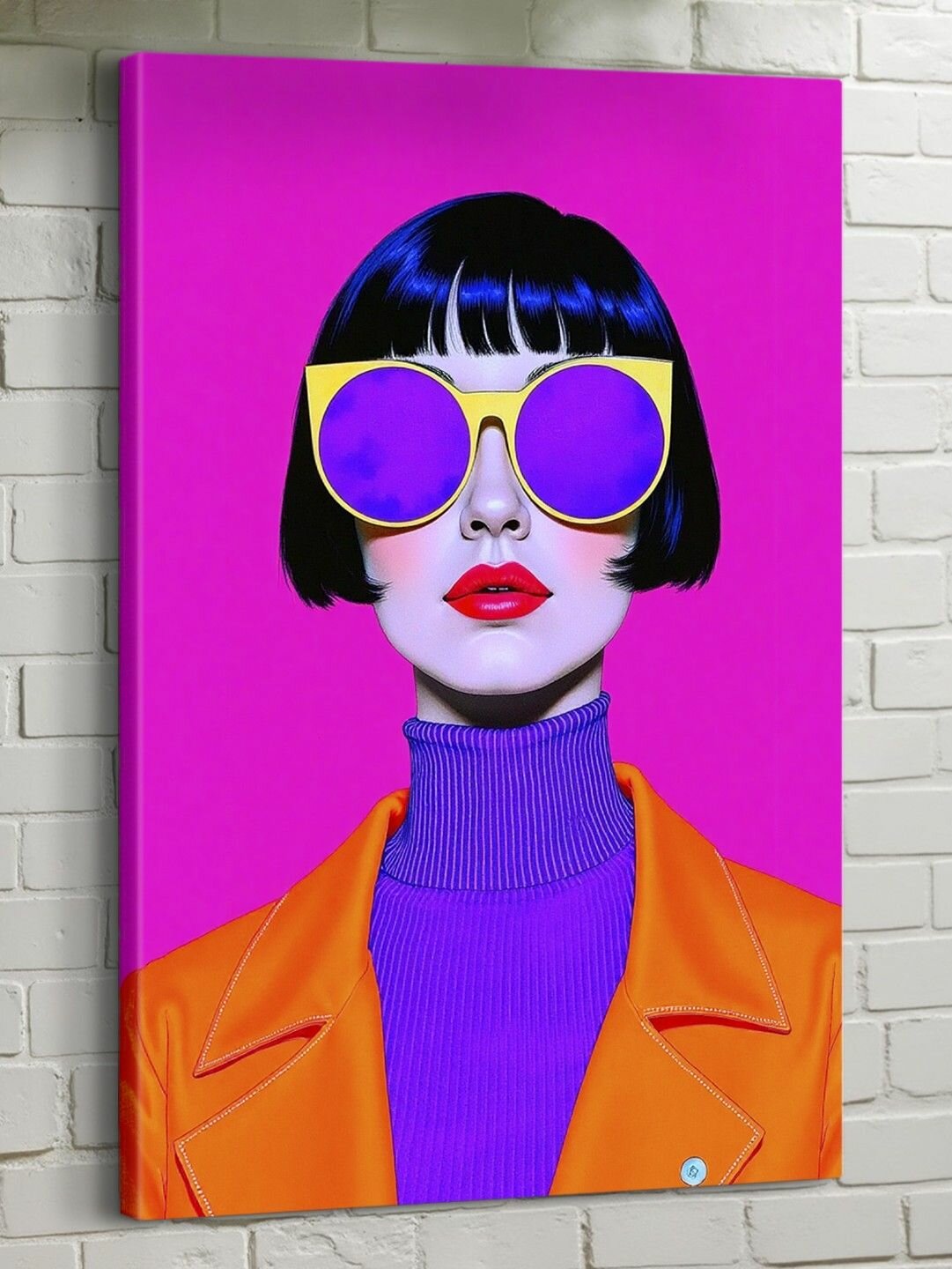 "Neon Authority" - картина на холсте, 60x40 см.