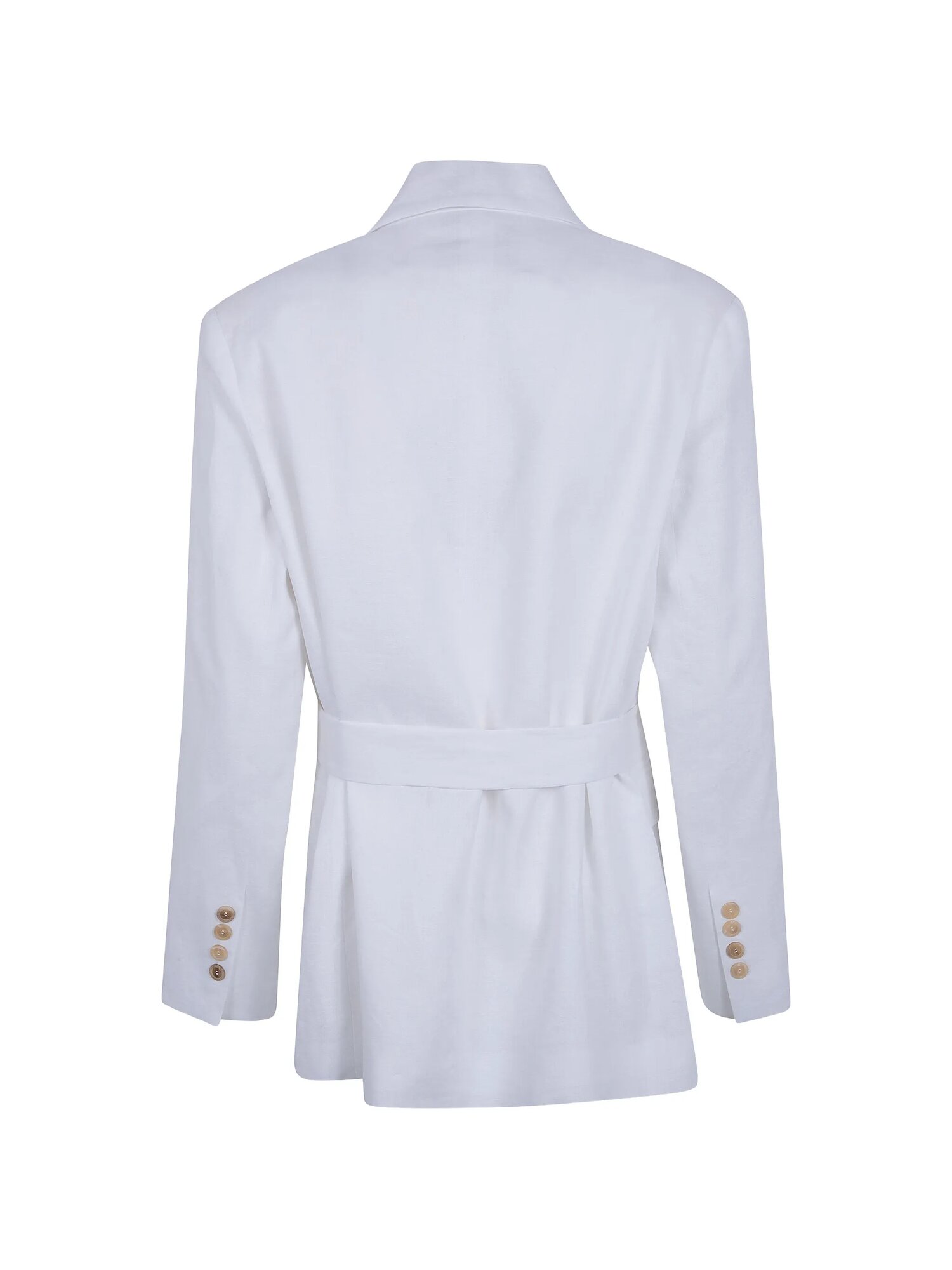 Пиджак SEMICOUTURE Belted blazer, размер 40, бежевый/белый — фото 1