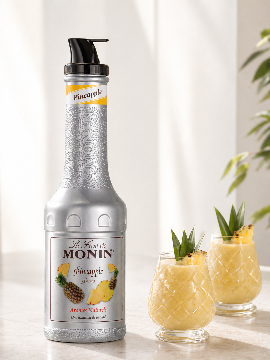 Основа (пюре) для напитков Monin "Ананас", 1 л, без ГМО и лактозы, натуральный продукт