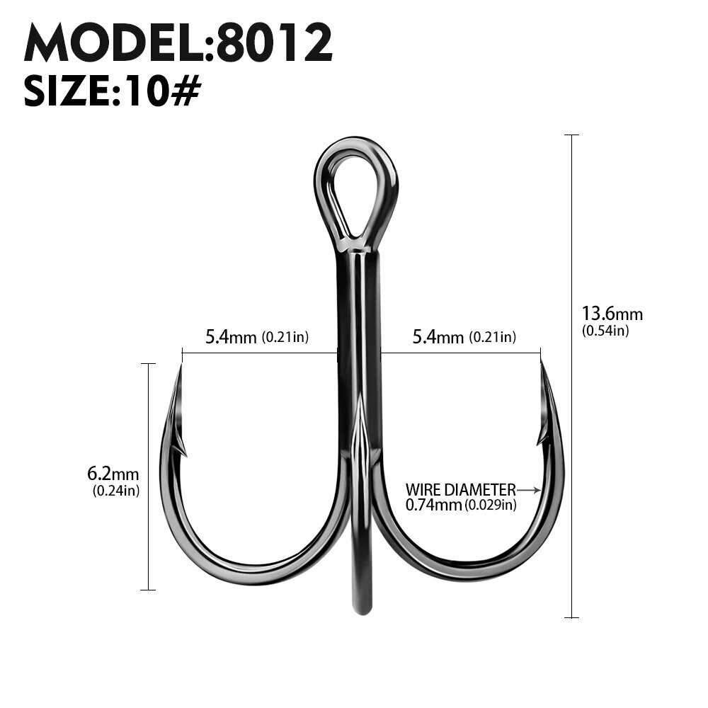 PROBEROS тройные крючки из высокоуглеродистой стали SIZE 10