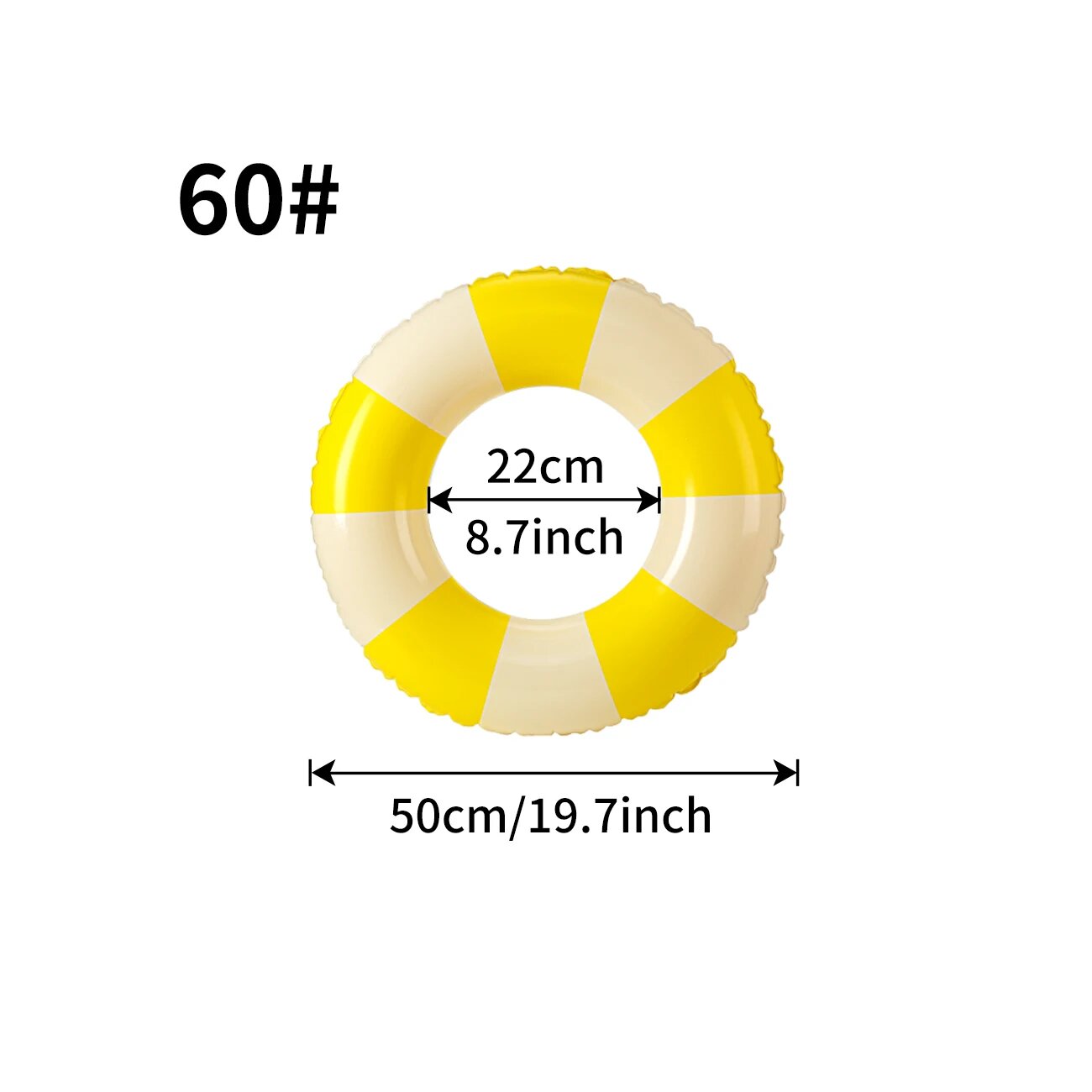 Надувной круг для плавания, Yellow 60, 50см