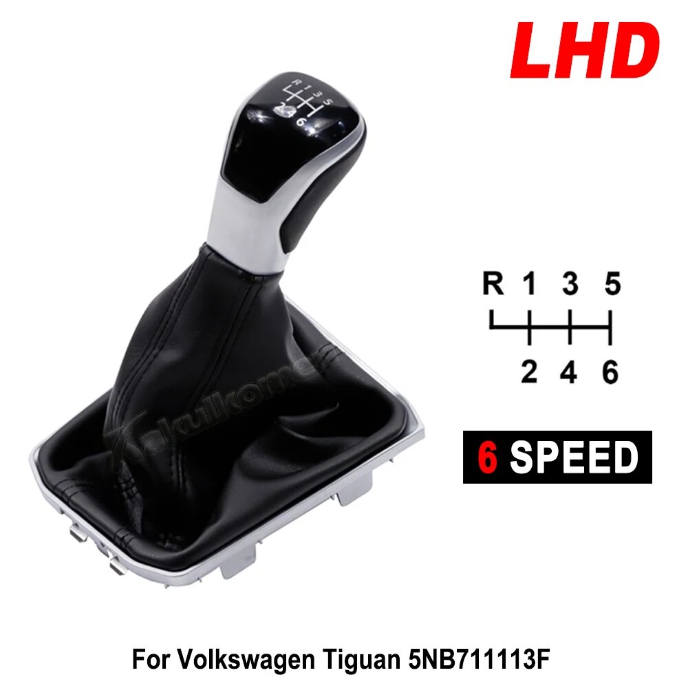 Ручка КПП 6-ступенчатая для Volkswagen Tiguan 5NB711113F, черная