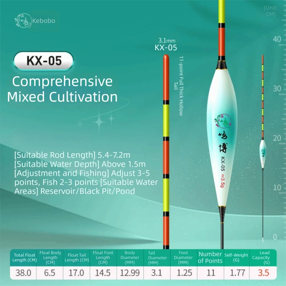 Рыболовный поплавок нано белый и синий 15-39,5 см Eat Lead 3.5g