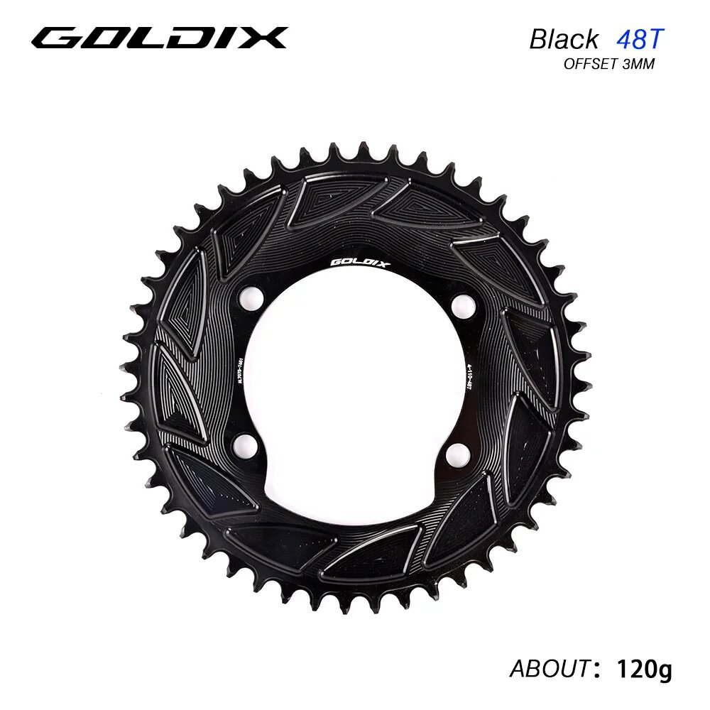 GOLDIX Шатуны для велосипедов алюминиевые 110BCD 4-110-48T black