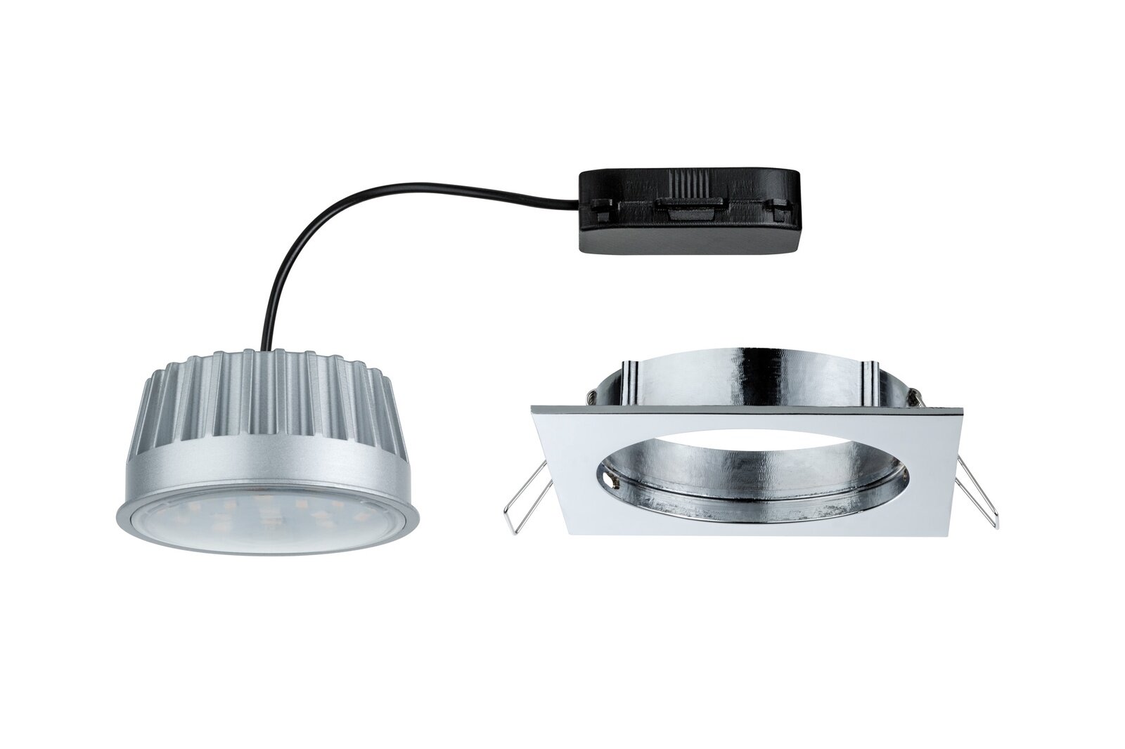 Светильник встраиваемый Paulmann Premium Line LED Coin 14Вт 830Лм 2700К IP44 230В Хром Прозрачный Диммируемый Размер 100х100мм Не поворотный 92785