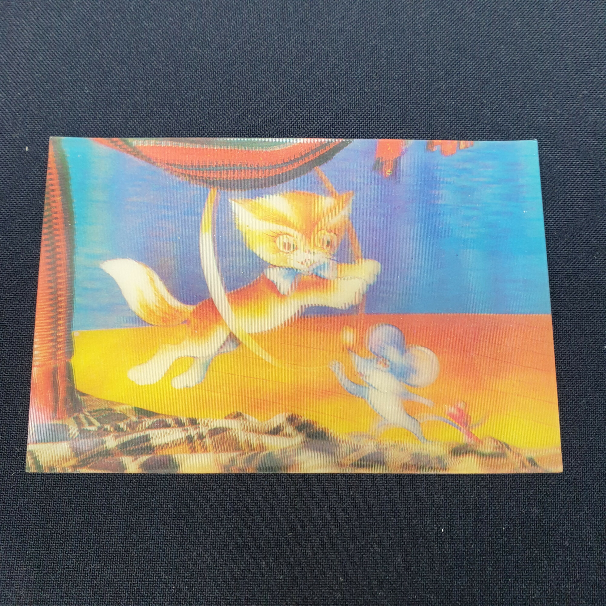 Винтажный календарик СССР 1990. Кошки мышки, карманный календарь с кадром мультфильма
