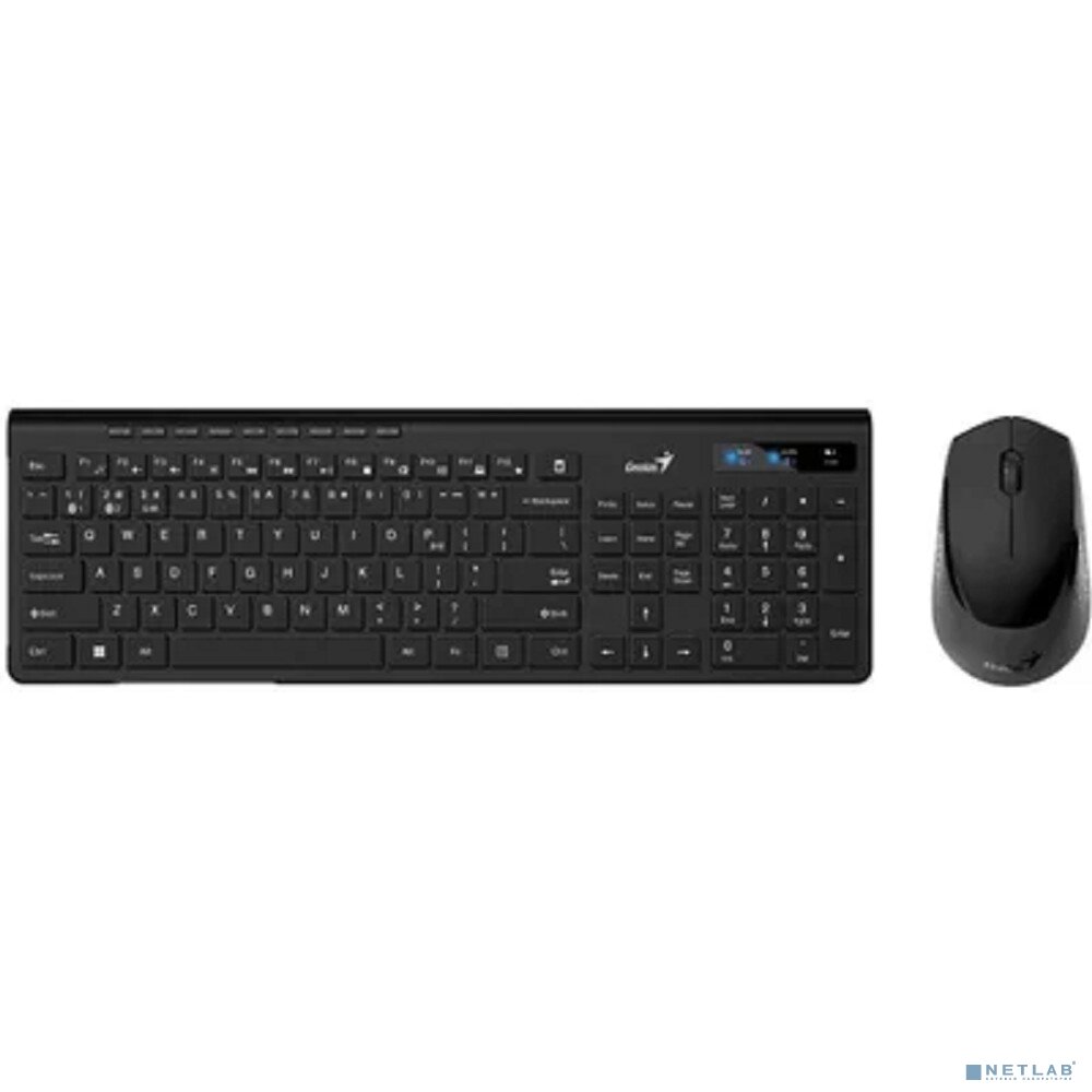 Клавиатура + мышь Genius Smart KM-8230 BLACK {USB,1 мини-ресивер на оба устройства,104 кл кнопка SmartGenius, мембранная,800-1600 DPI} [31340015408]
