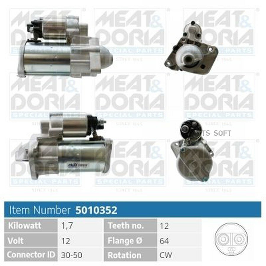 MEATDORIA 5010352 Стартер Renault Clio IV 1.5 dCi ()