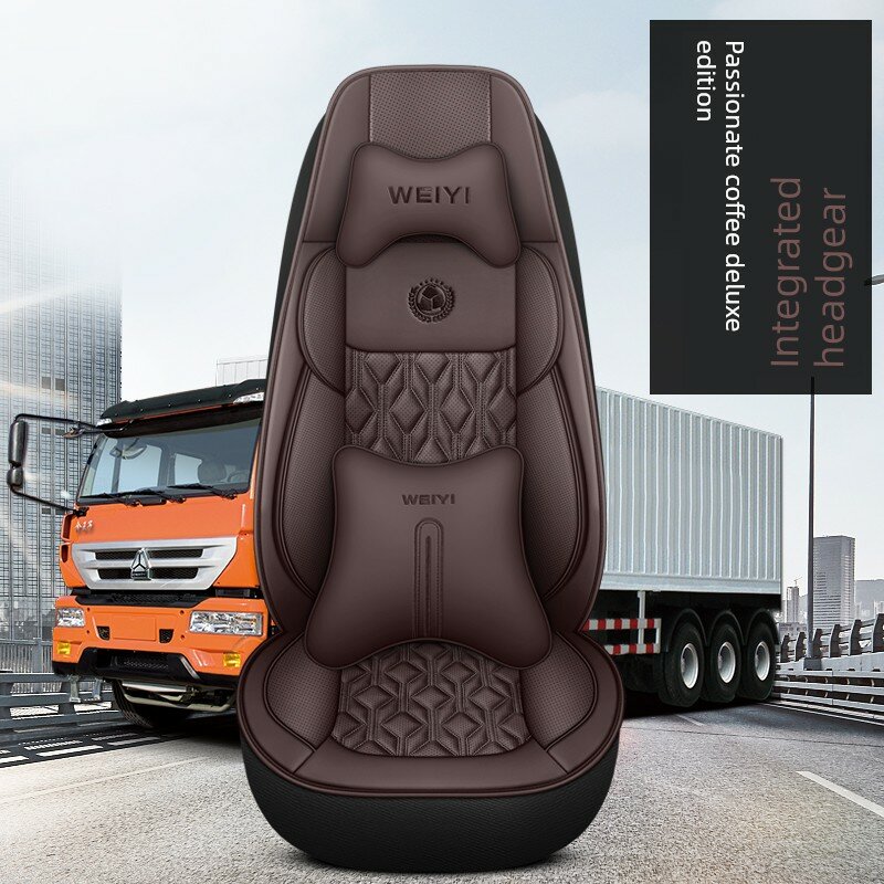 Роскошный чехол на сиденье грузовика Volvo FH/FM с встроенным подголовником - Кофейный цвет