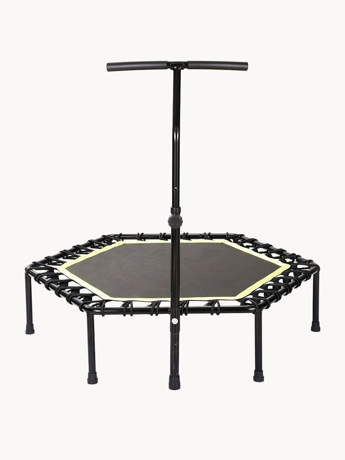 Батут профессиональный для фитнеса 6-угольный с ручкой зеленый