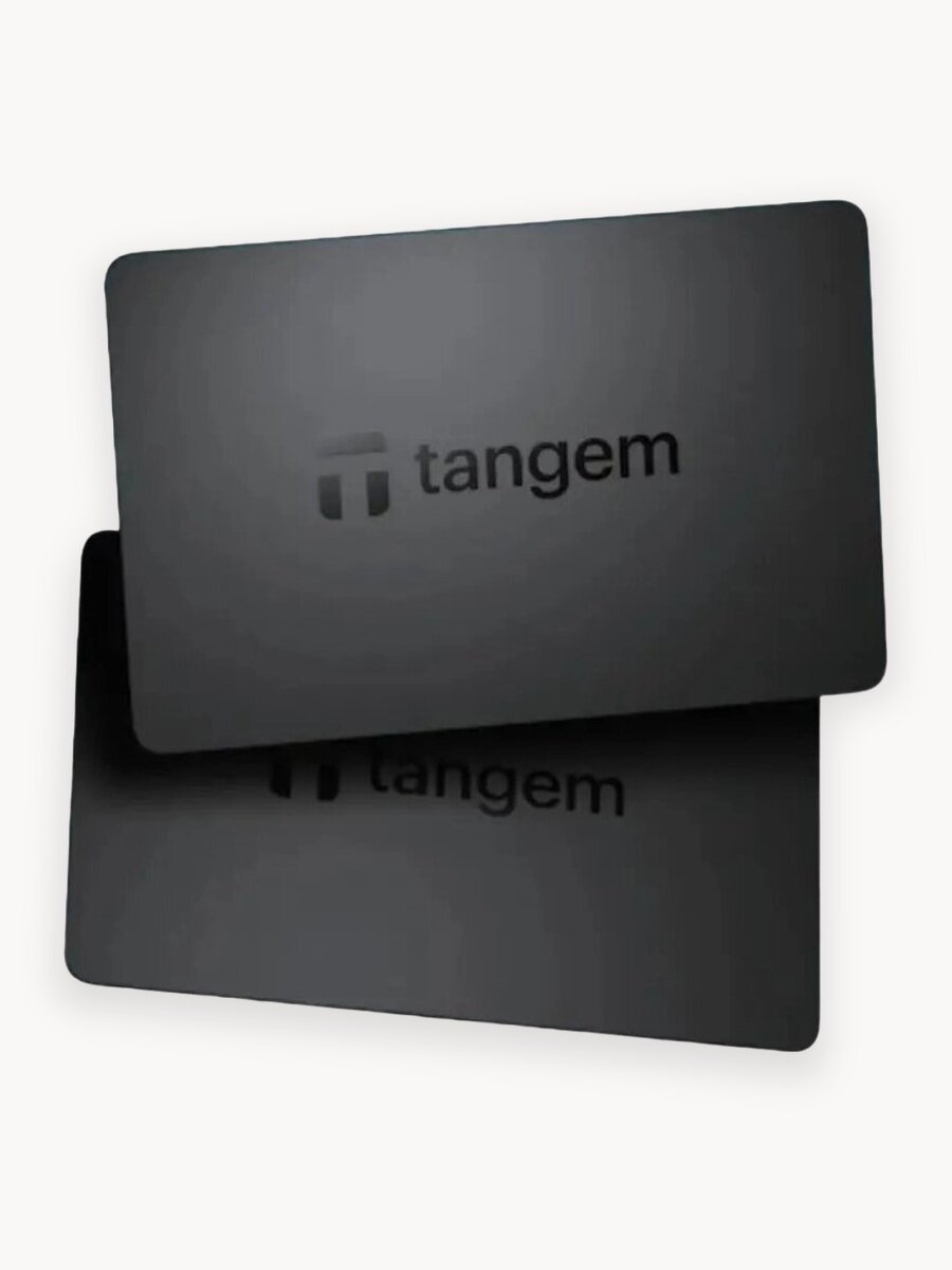 Аппаратный мультивалютный криптокошелек Tangem Wallet 2.0, набор из 2 карт, Black, черный