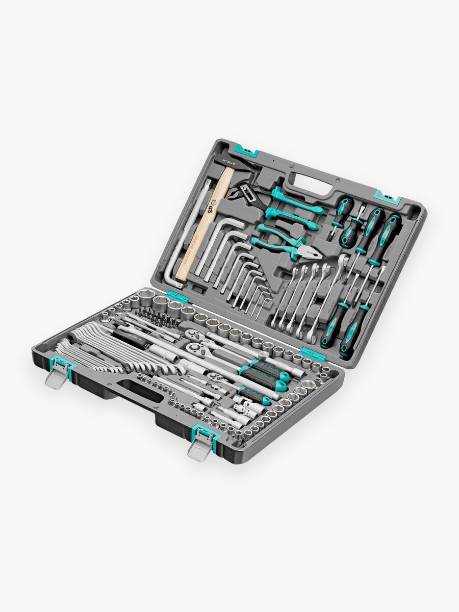 Набор инструментов Stels 1/2", 3/8", 1/4", CrV, 142 предмета 14107