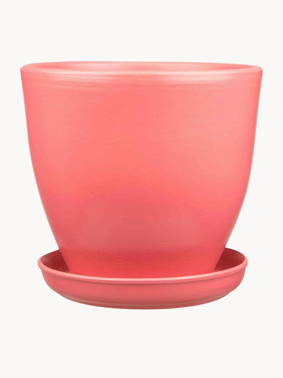 Керамический горшок цветочный ВеЩицы "Бутон" с подставкой блюдцем / объем 2,4 л, цвет розовый антик