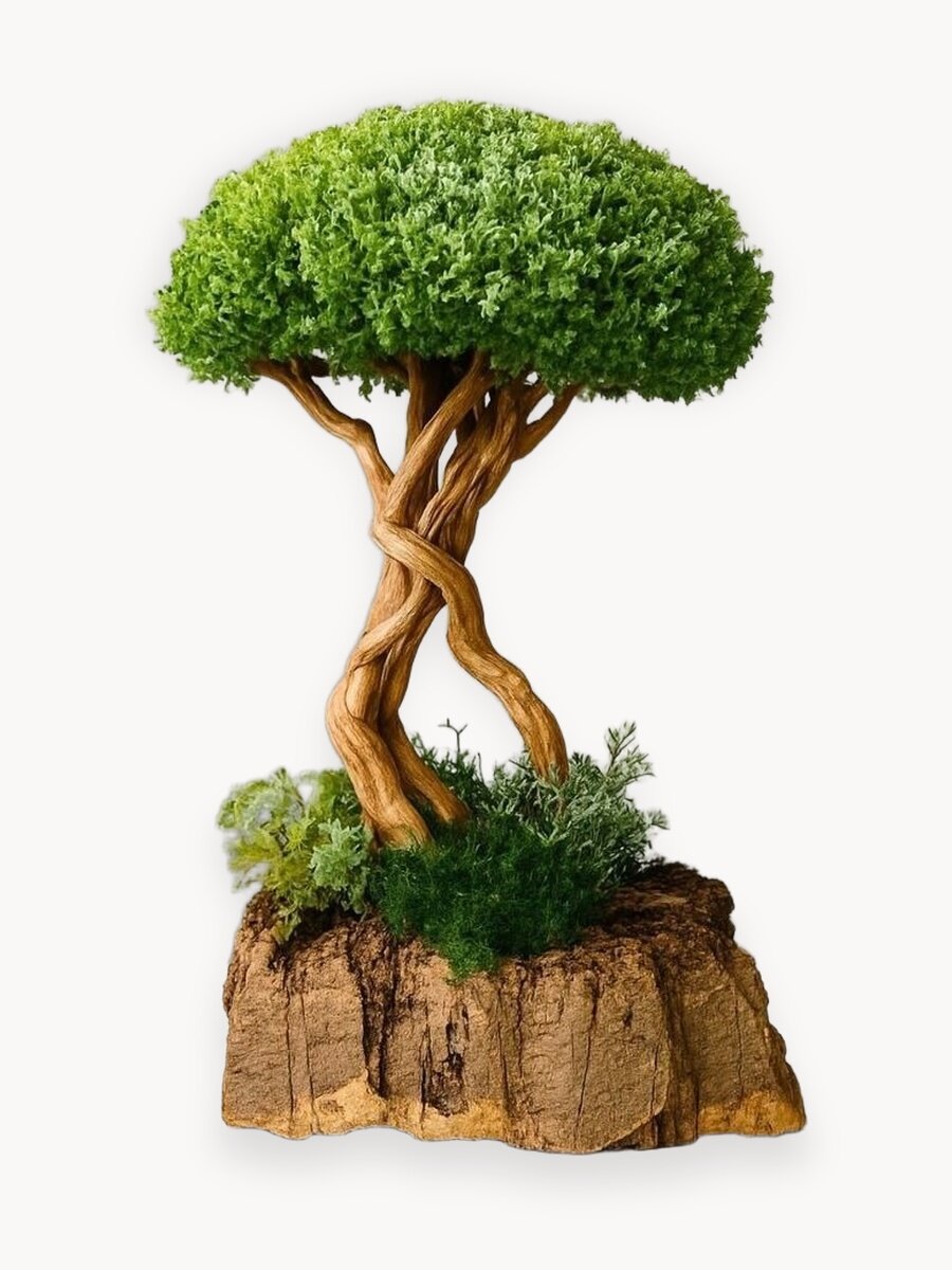 Сувенирное дерево из цетрарии интерьерное. Украшение настольное, декор для дома