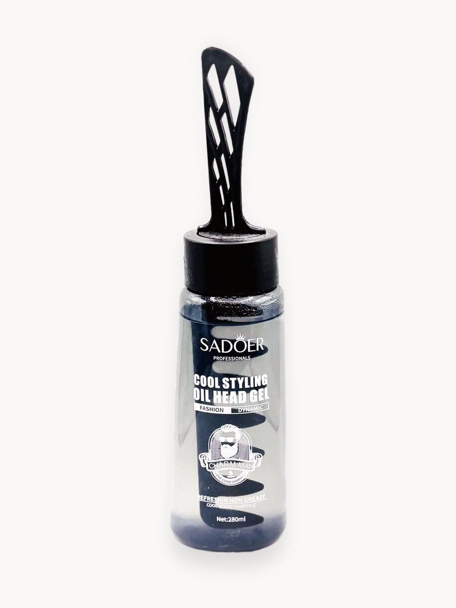 Мужской фиксирующий гель для укладки волос SADOER с расческой, 280 мл