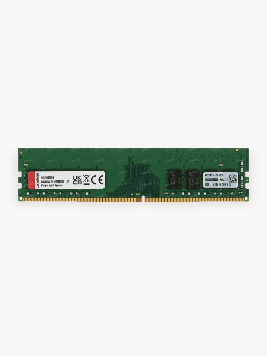Оперативная память Kingston DDR4 3200 МГц 1x8 ГБ KVR32N22S8/8