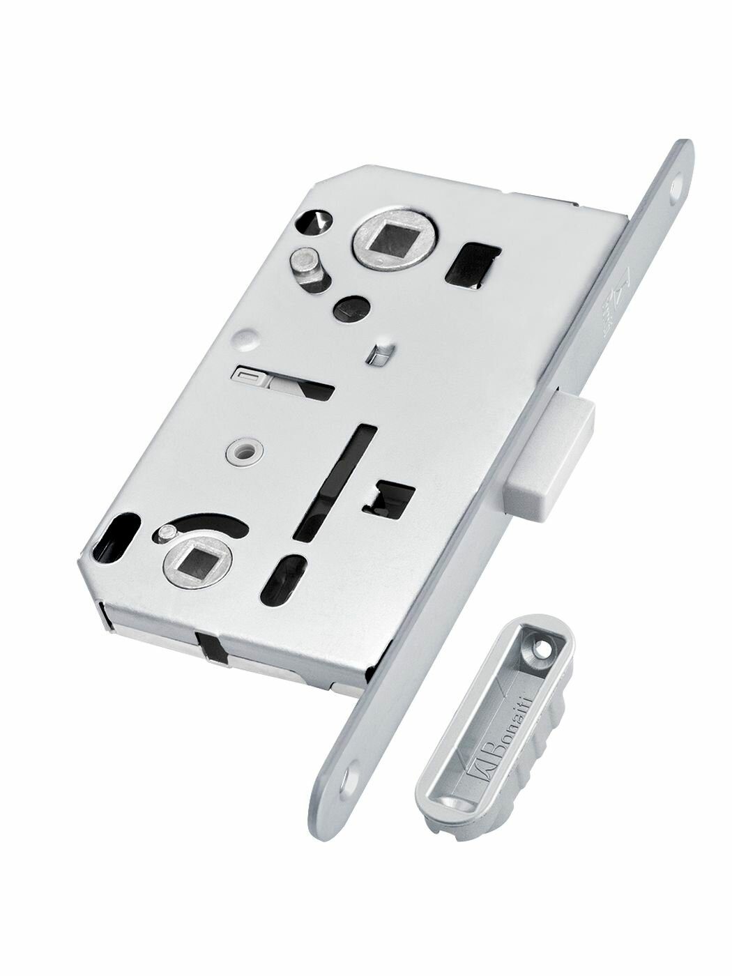 Замок Bonaiti (Бонаити) межкомнатный магнитный под WC B-FORTY N62 с отв. пл. F45 (матовый хром), планка 190 мм