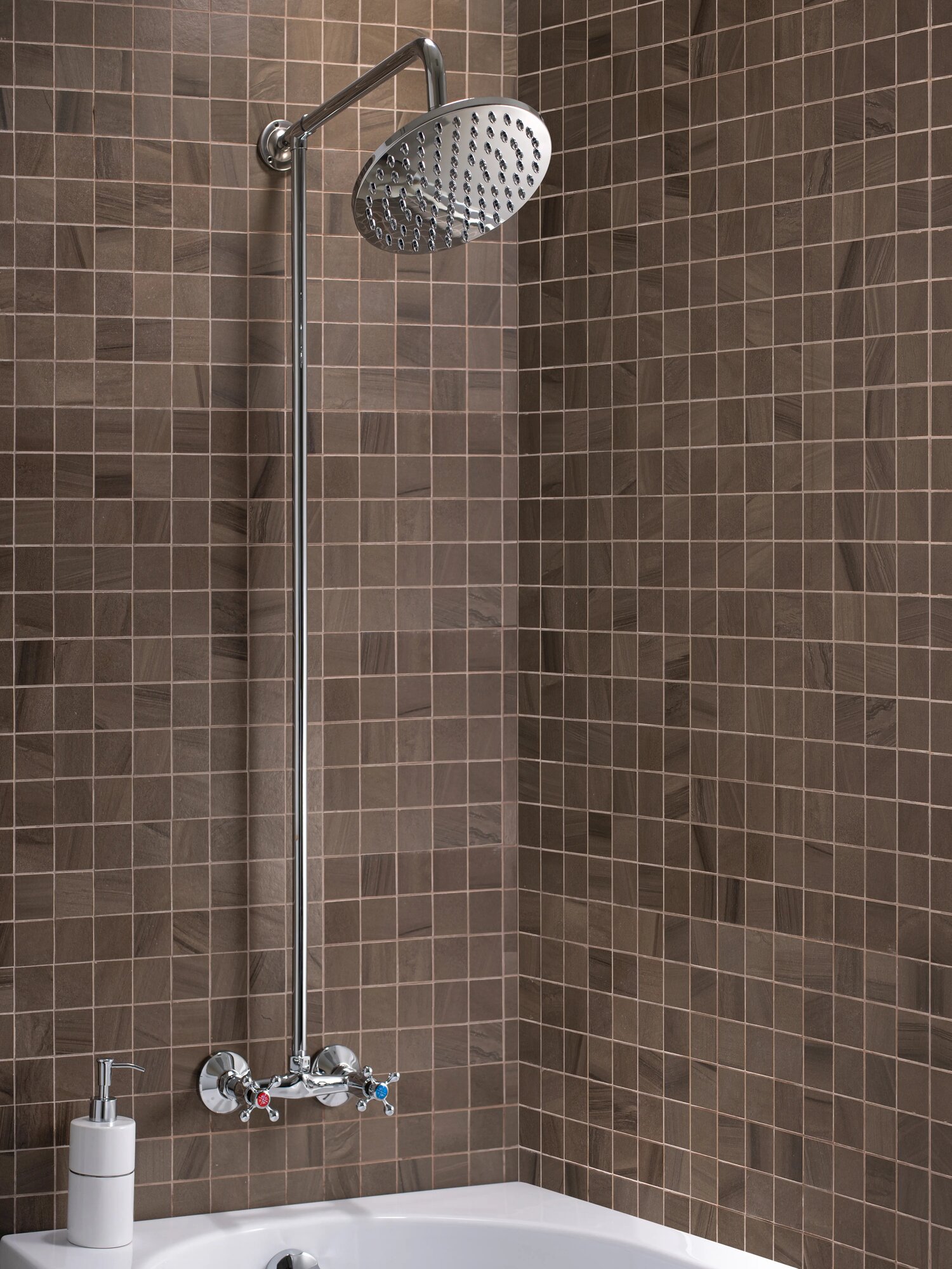 Смеситель для душа РМС SL80-003-1 с тропической лейкой и смесителем на стену