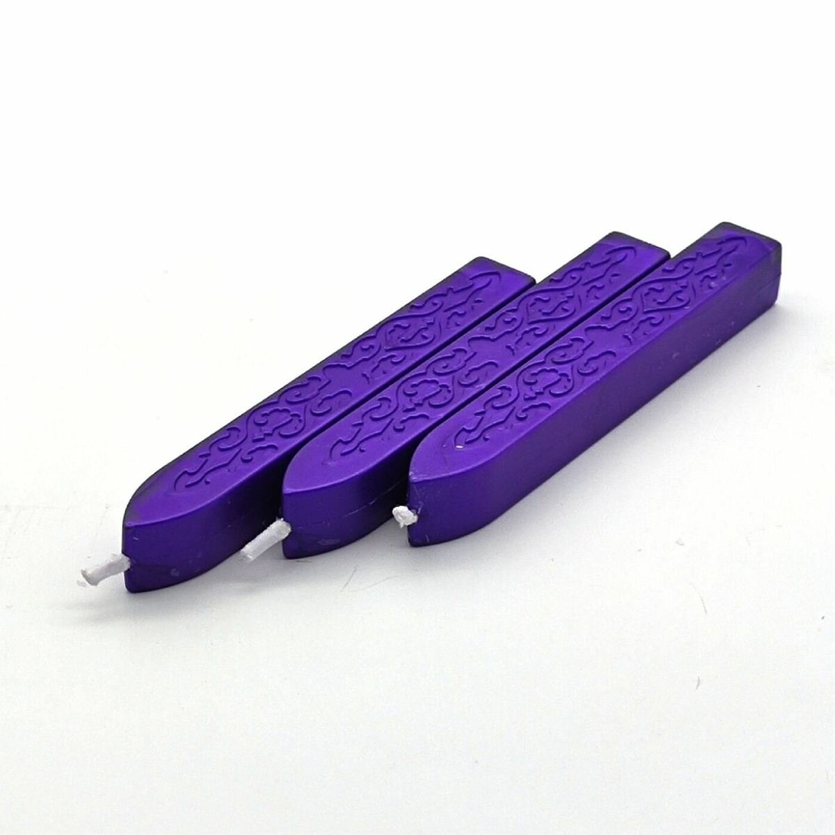 Сургуч с фитилем (3шт) фиолетовый цвет. Палочка сургучная для печати, воск золото для рукоделия