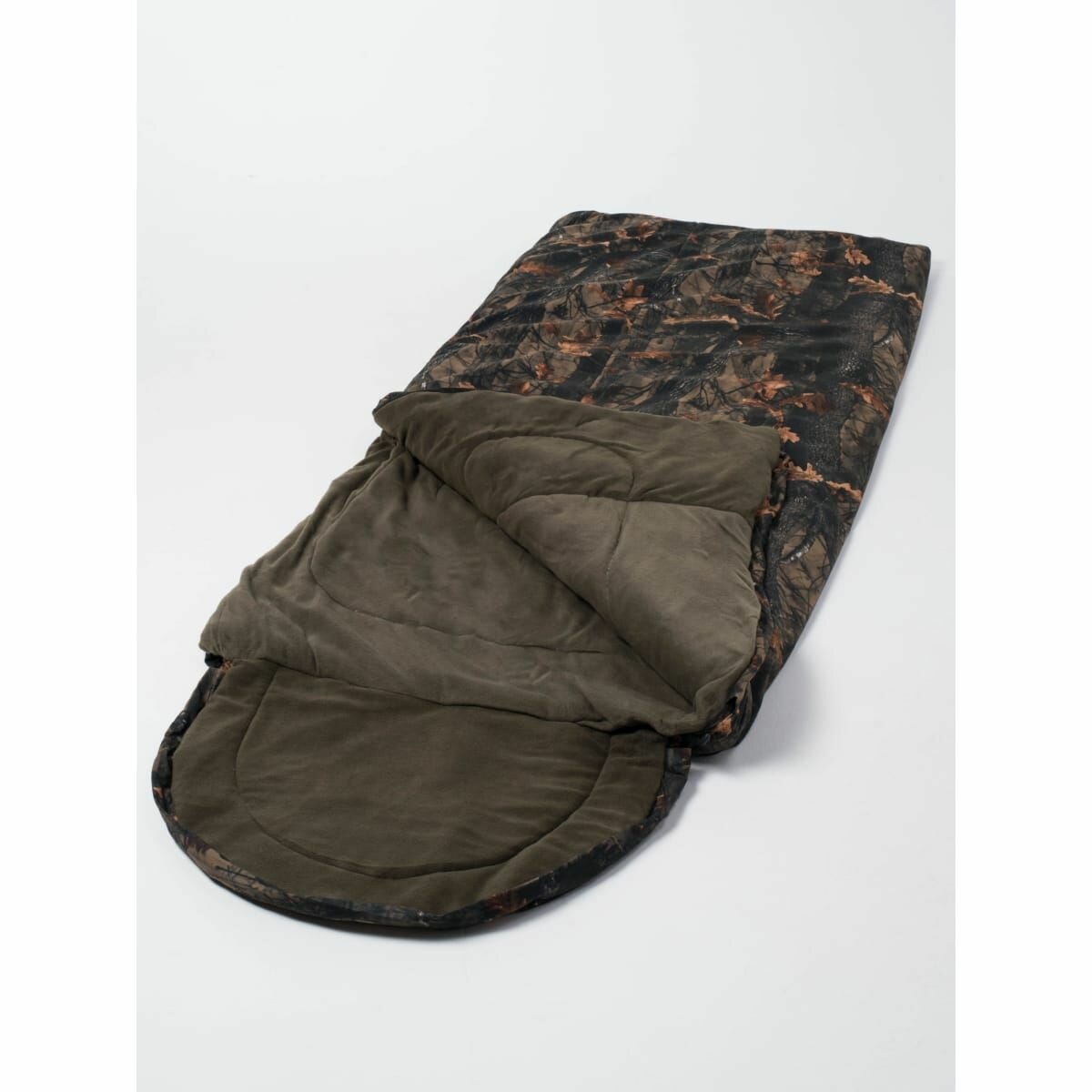 Спальный мешок зимний, туристический утепленный взрослый Huntsman Standart, для экстремальных морозов, до -10 Алова темный лес