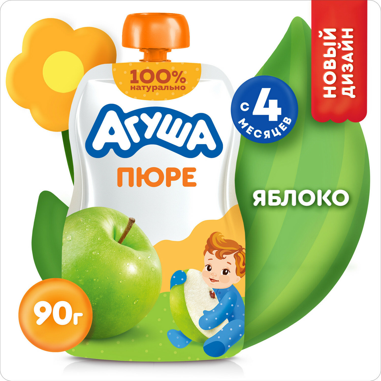 Пюре Агуша Яблоко с 4 мес 90 г