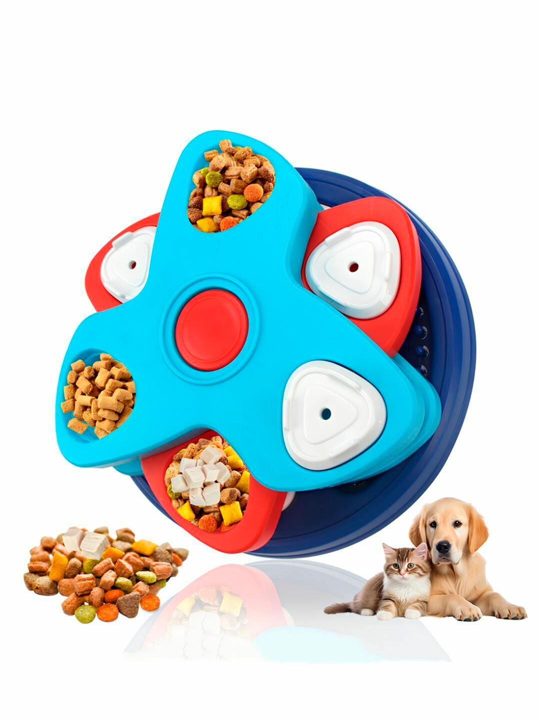Интерактивная игрушка - миска для домашних животных, кормушка - головоломка для медленного кормления
