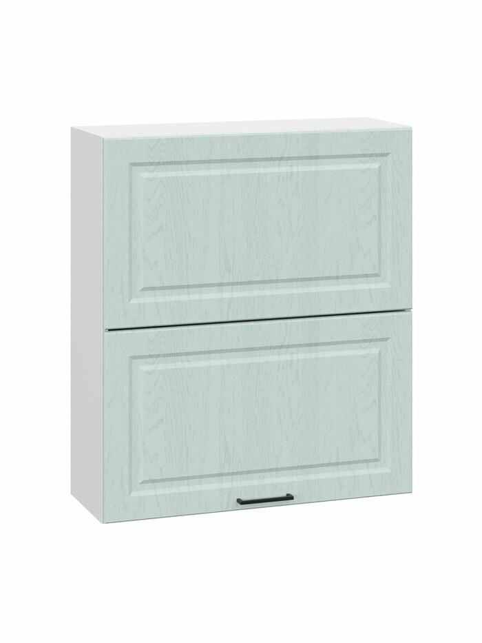 Кухонный модуль навесной, барный шкаф Шервуд, высокий, 80х29.6х91.2 см, Белый / Деним голубой