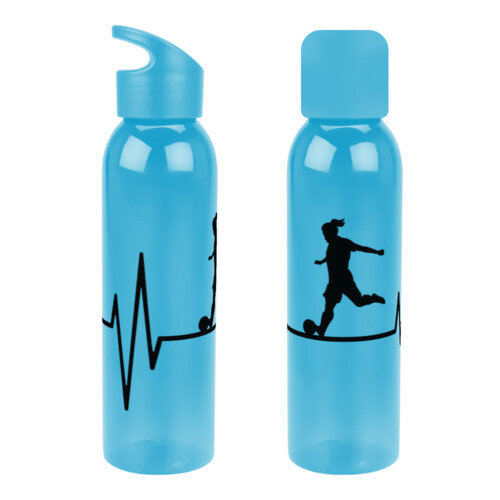 Бутылка для воды «В ритме сердца: футбол. Подарок футболисту.» (голубой)