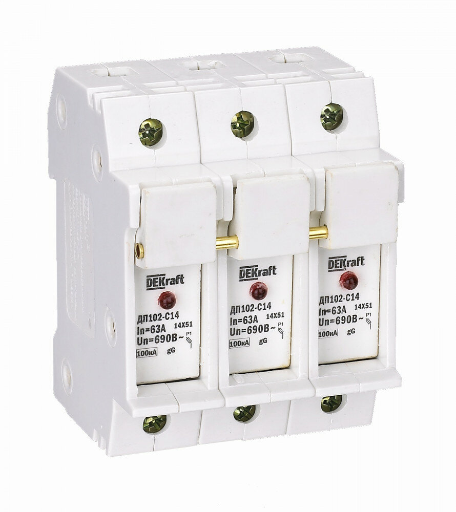 Держатель предохр. C14 со светодиод. индикацией 3P ДП-102