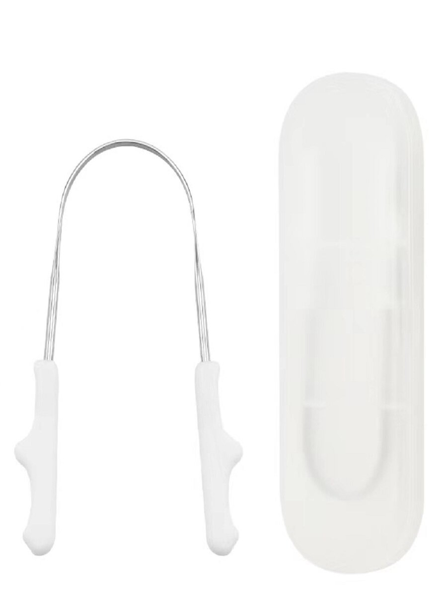 U-образный скребок для языка из нержавеющей стали с пластиковой ручкой, средство для очистки покрытия языка