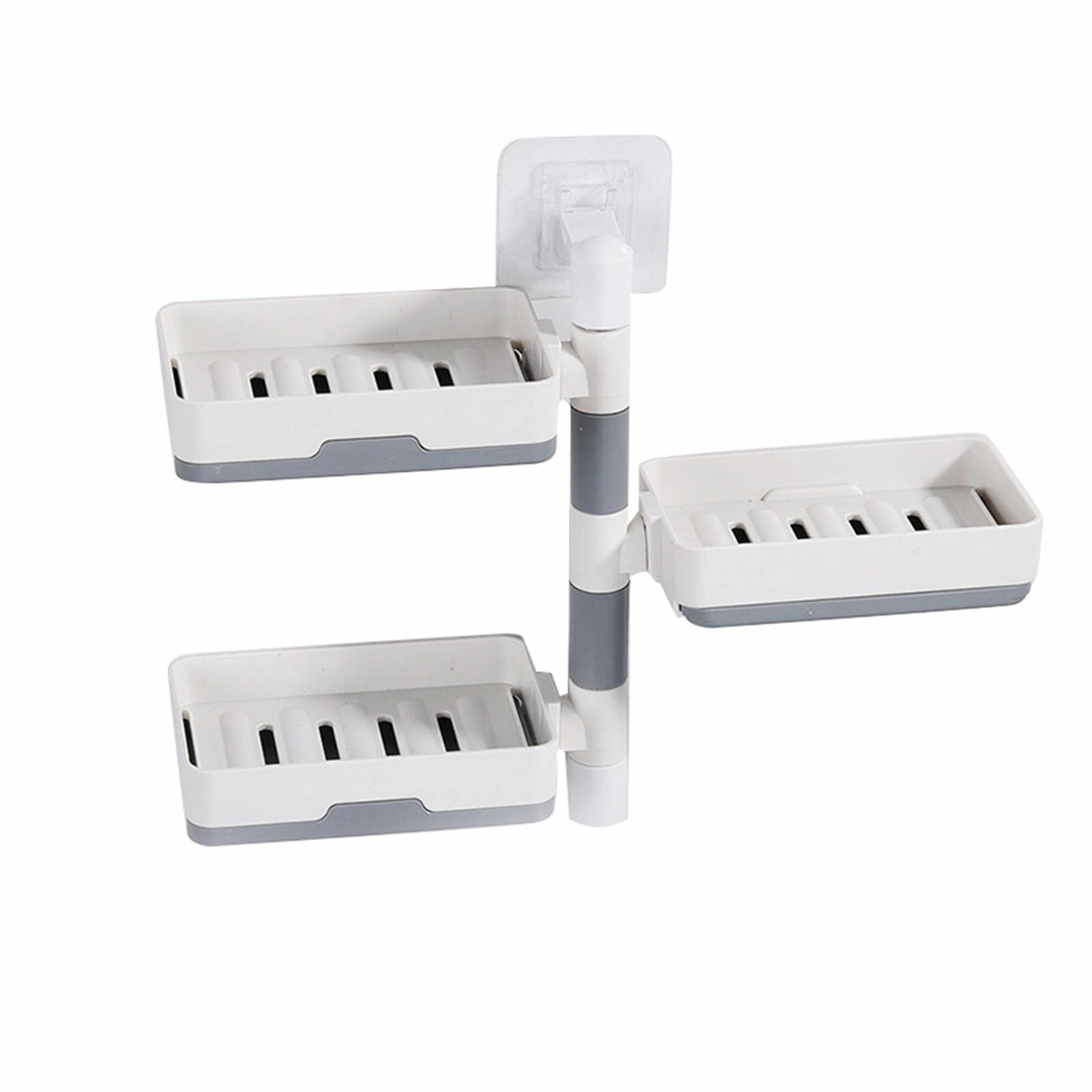 Вращающийся настенный контейнер для мыла, 3 слоя, вращающийся контейнер для мыла без удара бедрами, белый для домашнего использования