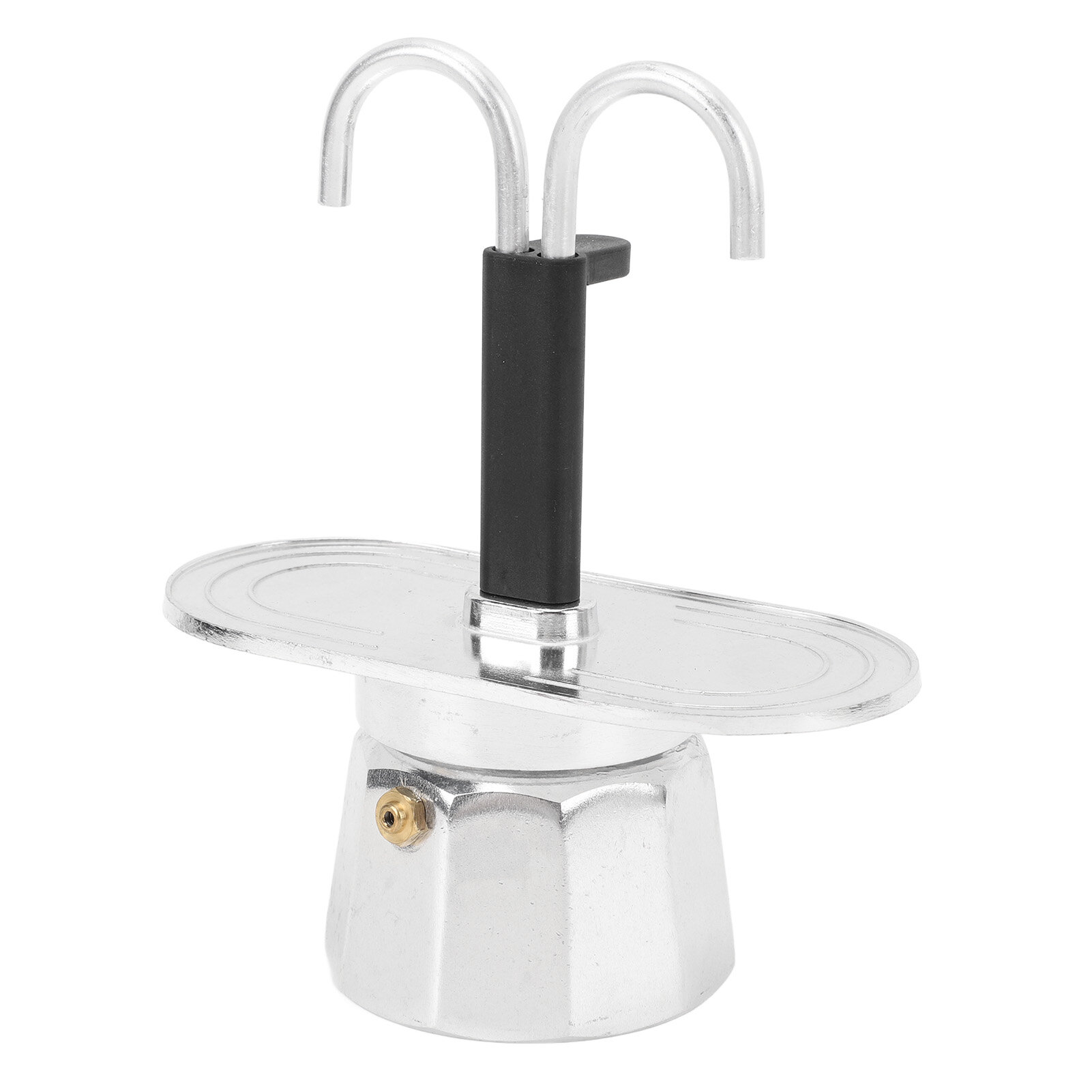 Двухгорловой кофейник 100 мл из алюминиевого сплава DIY мини итальянский двухгорловой кофейник для плиты для дома кафе декагональная основа, размер 16.5x7cm/6.5x2.8in