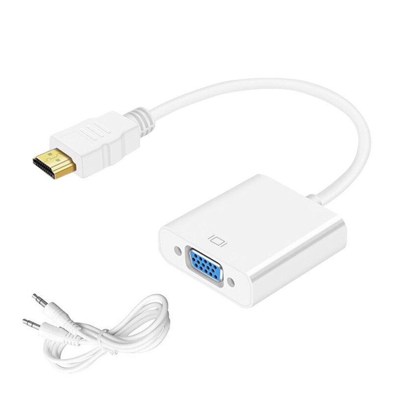 Кабель HDMI в VGA, с аудио, белый