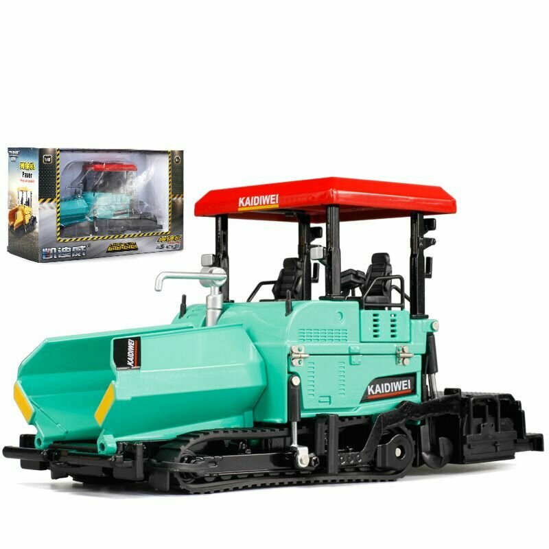 Коллекционная машинка металлическая асфальтоукладчик, модели машинок стройтехника