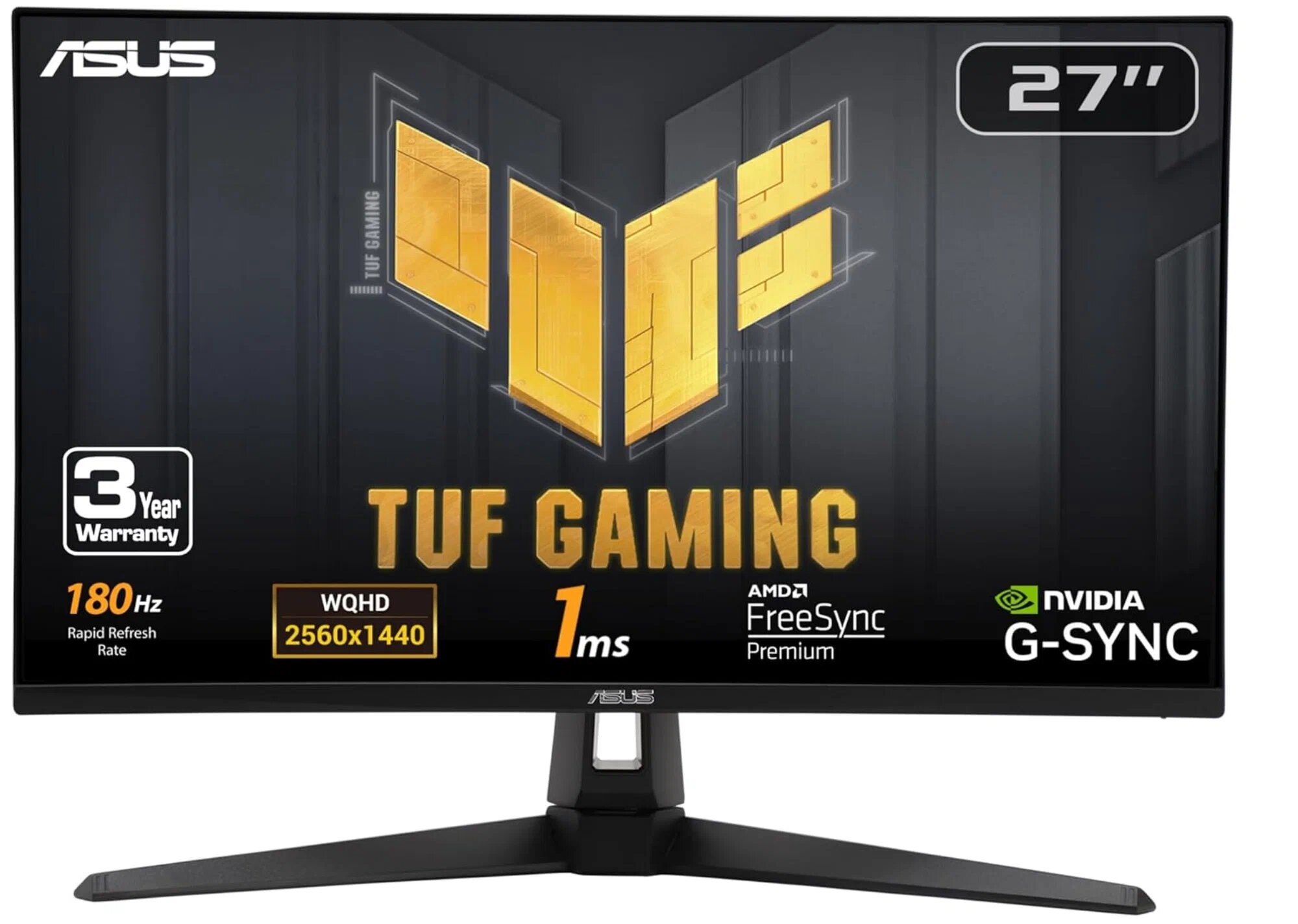 Игровой монитор ASUS TUF VG27AQ3A, 27", 2560x1440, 180Гц, IPS, чёрный матовый