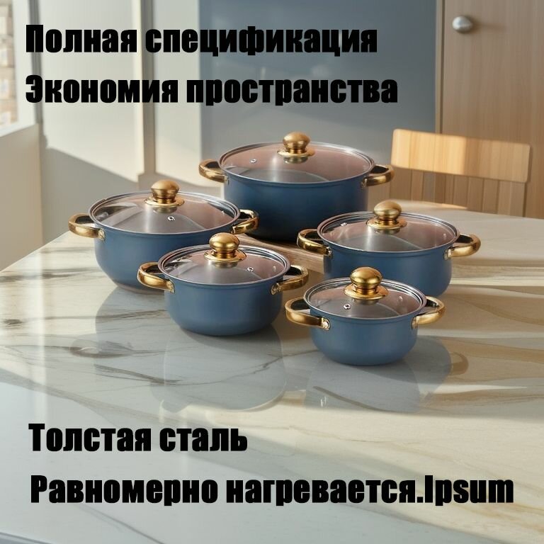 Пять комплектов. Дополнительные крышки скороварка из нержавеющей стали