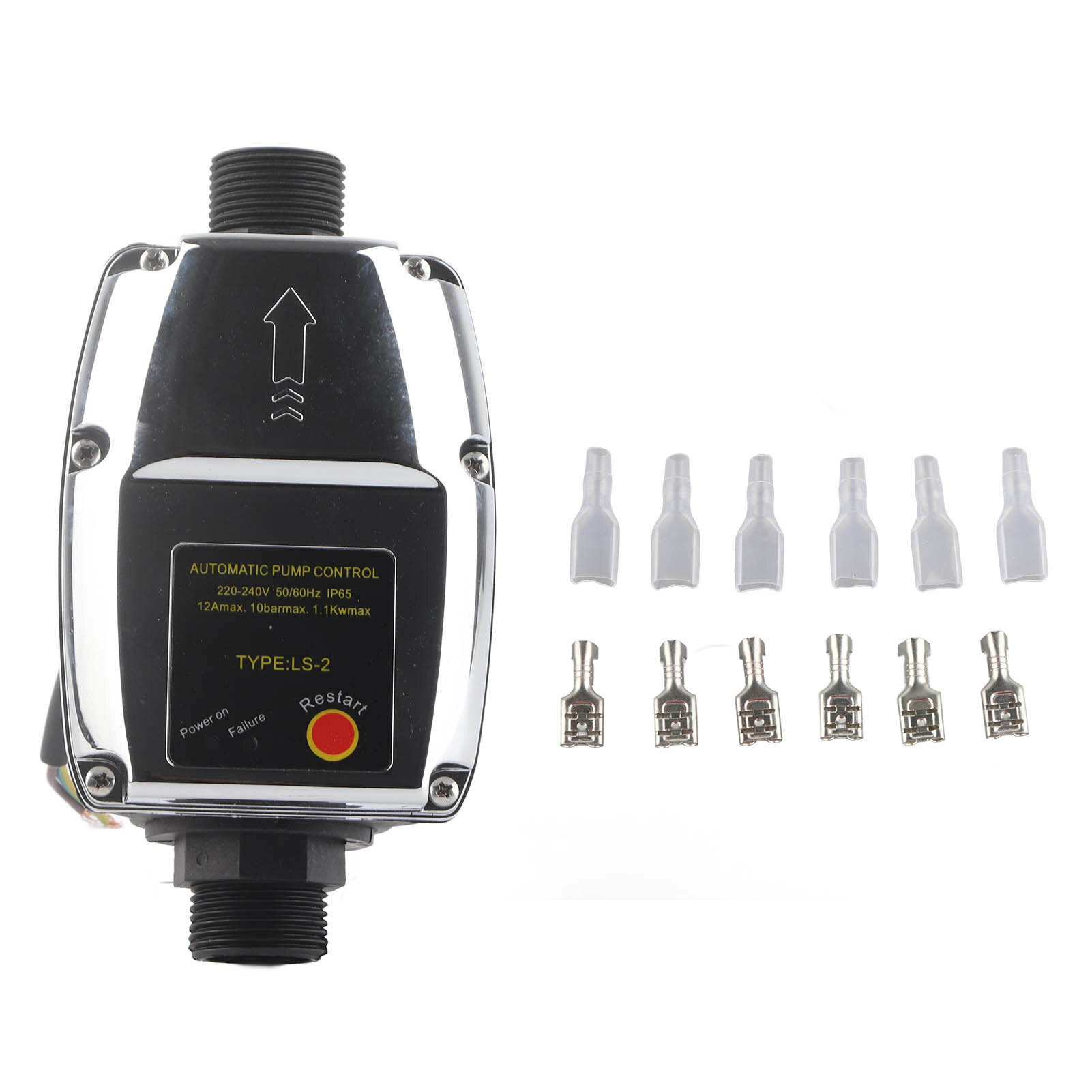 Автоматический контроллер насоса, резьба G1, степень защиты IP65, обнаружение утечек, электронный датчик давления воды, 110–230 В.