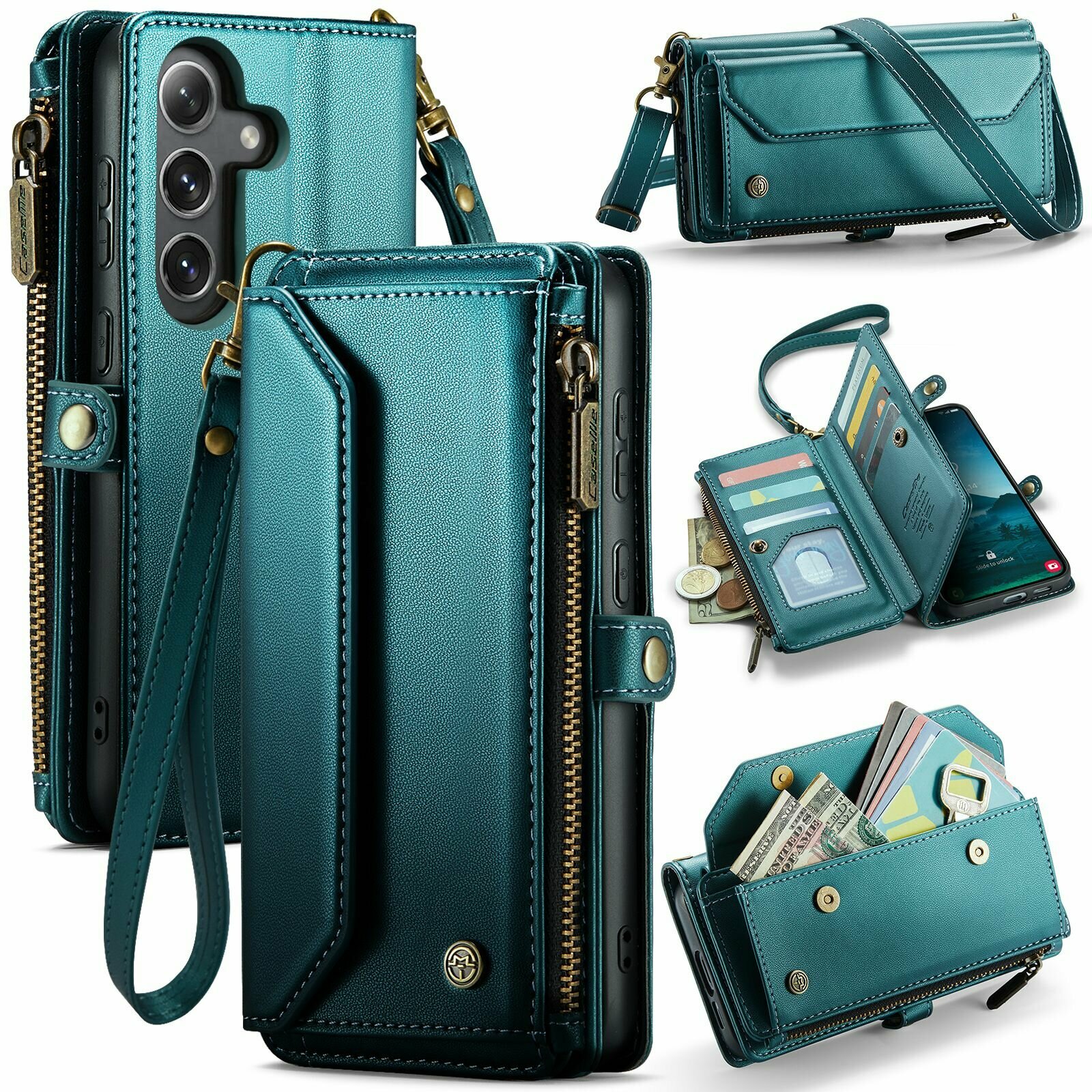 Чехол-кошелек CaseMe Wallet Bag Samsung Galaxy S25+ зеленый