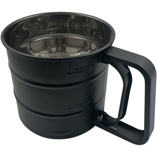 Сито-кружка Mallony Fornata для просеивания муки, 10,5х9,5 см, черный (108287)