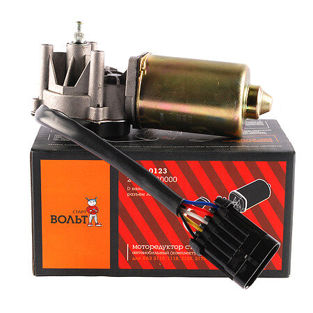 Мотор стеклоочистителя ВАЗ 1118, 2170, 2190, 2123 (вал 10мм) STARTVOLT (разъем евро) (артикул VWF 0123)