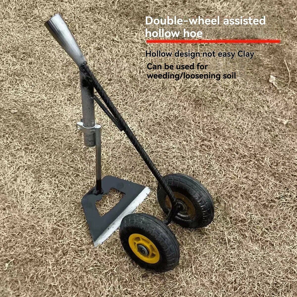 3-в-1 мотыга для прополки и рыхления – 2 колеса, регулируемая ручка Полая мотыга