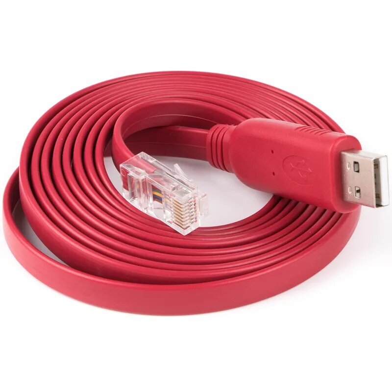 FTDI USB RJ45 RS232 Консольный кабель для маршрутизатора Cisco 6ft, Красный