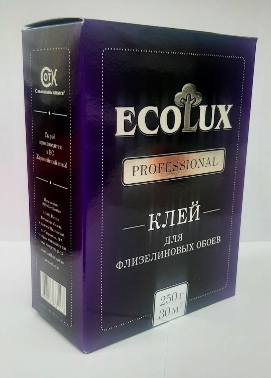 Клей для обоев Ecolux Professional для флизелиновых обоев 250 г