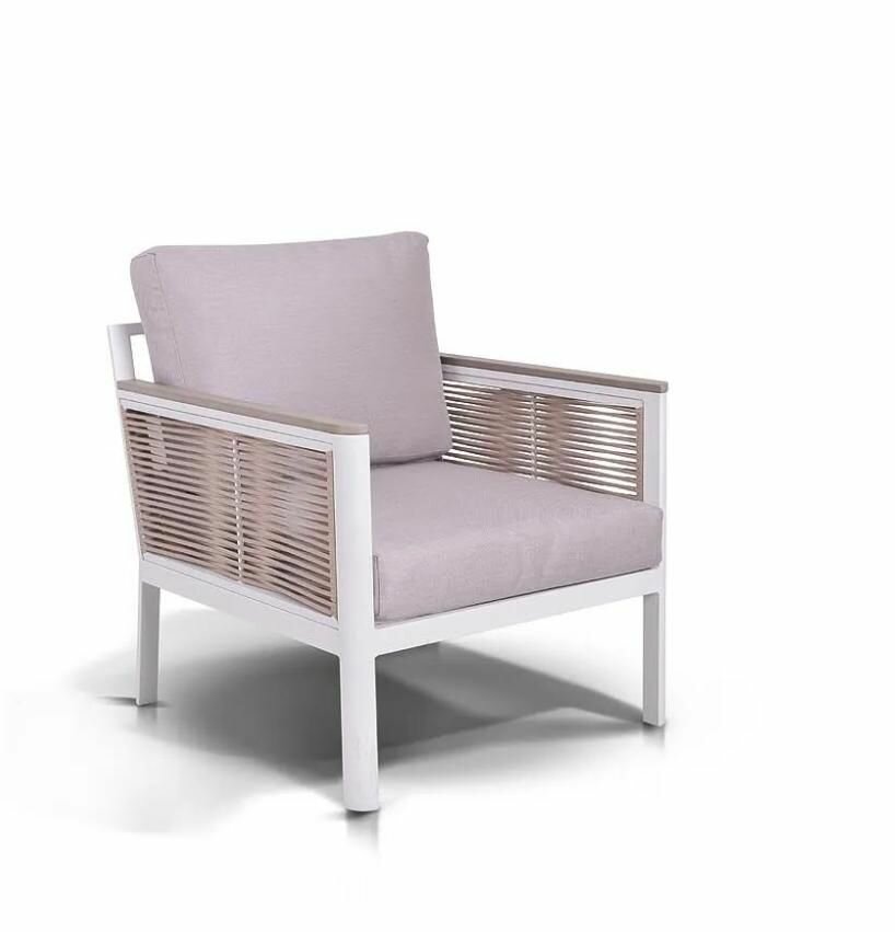 Кресло плетеное из роупа садовое 4sis "Сан Ремо" Белый Размеры: Высота 700мм Глубина 680мм Ширина 780мм