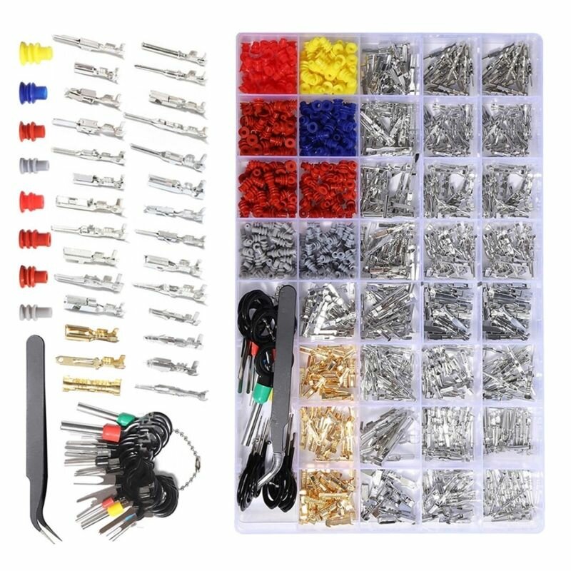 950 шт. электрические контактные разъемы автомобильные клеммы для проводов разъем 1/1,5/1,8/2,2/2,8/3,5 мм автомобильный