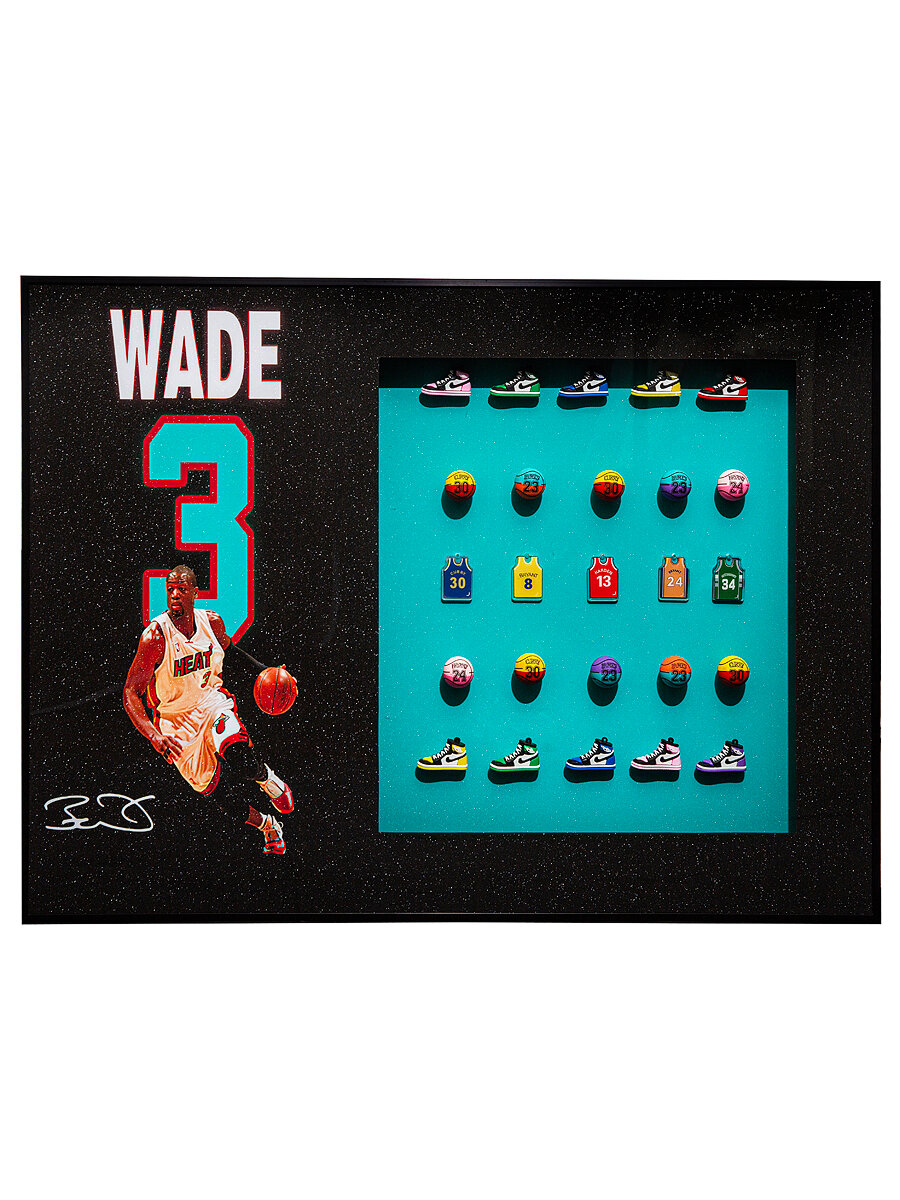 Картина на стену ручной работы "Basketball Player Wade" для дизайна интерьера 60х80 см